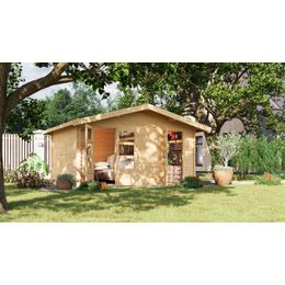 Gartenhaus Karibu "Lagor 1", beige (naturbelassen), ohne Fu&szlig;boden, ohne Dacheindeckung, Holzwerkstoff, Gartenh&auml;user, Gartenhaus, 38mm, 2 Raumhaus, aus hochwertiger nordischer Fichte