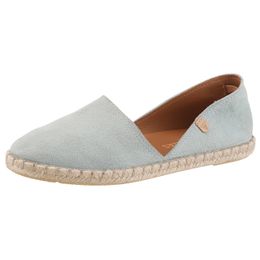 Espadrille VERBENAS, Damen, Gr. 36, himmelblau, Veloursleder, unifarben, Schuhe Espadrille, Strandschuh, Sommerschuh, Loafer aus Veloursleder