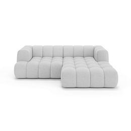 Ecksofa HOMSY BY ANA JOHNSON "&raquo;XL&laquo; BOUBELLE L-Form extra tief, Design: Bubble-Optik, Breite 247cm", hellgrau, B:247cm H:75cm T:191cm, 100% Polyester, Sofas, Ecksofa, hoher Sitzkomfort dank Wellenunterfederung, XL Sitztiefe 100 cm