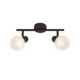 Brilliant Lampe Gabon Spotrohr 2flg braun/wei&szlig;-alabaster 2x D45, E14, 40W, geeignet f&uuml;r Tropfenlampen (nicht enthalten) K&ouml;pfe schwenkbar