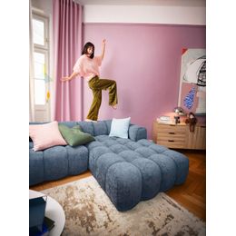 Ecksofa OTTO HOME "KALLIE L-Form, 248 cm - OTTO. Verl&auml;ssliche Qualit&auml;t.", blau (hellblau), B:248cm H:72cm T:186cm, 100% Polyester, Sofas, Ecksofa, Bubble Optik, moderne Steppung, hoher Sitzkomfort