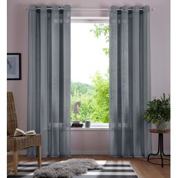 Gardine OTTO HOME "Mara" Gr. 3, grau, B:140cm H:225cm, Polyester, Gardinen, Gardine, transparent, Leinen Optik, monochrom, basic