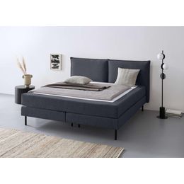 Bett "ERIK Boxbett mit Bonnell-/Taschen-Federkernmatratze, Breite 160/180cm", anthrazit, B:200cm H:113cm L:209cm, 100% Polyester, LeGer Home by Lena Gercke, Betten, Bett, wahlweise H&auml;rtegrad der Matratze H2/H3/H4, Polsterbett mit/ohne Topper