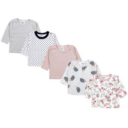 Langarmshirt TUPTAM "Shirt Baby M&auml;dchen Langarmshirt 5er Set", M&auml;dchen, Gr. 104, grau (farbenmix 3), Obermaterial: 100% Baumwolle CO., Shirts Langarmshirt