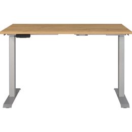 Schreibtisch Germania "Jet", beige (grandson, eiche, nachbildung, silber, silber, grandson, eiche, nachbildung), B:120cm H:72cm T:80cm, Tische, Schreibtisch, moderne Farbvariationen, Breite 120/140/160/180 cm, Made in Germany