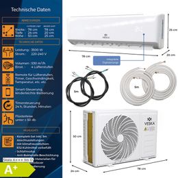 Veska Klimaanlage Set Split inkl. komplettem Montagematerial