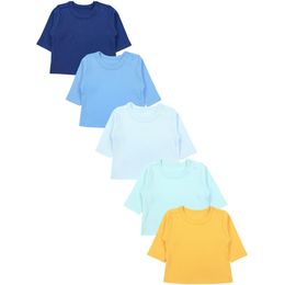 Langarmshirt TUPTAM "Shirt Baby Jungen Langarmshirt 5er Set", M&auml;dchen, Gr. 104, blau (blau_gelb), Obermaterial: 100% Baumwolle CO., Shirts Langarmshirt