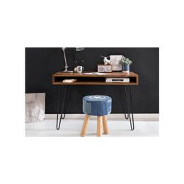 Wohnling Schreibtisch BAGLI Massivholz Braun 110 x 60 x 76 cm