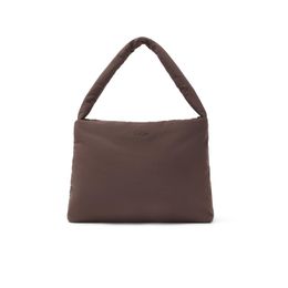 Schultertasche LEGER "Katrin Bag", Damen, Gr. B/H/T: 39cm x 30cm x 8,5cm, dunkelbraun, Nylon, unifarben, Taschen Schultertasche, Damen Schultertasche mit gro&szlig;em Tragegriff