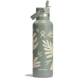 Trinkflasche Hydro Flask "21 OZ Standard Flex Straw Cap", botanical bliss agave, H:27cm, Edelstahl, Kunststoff, Trinkflaschen, Trinkflasche, TempShield️ doppelwandige Vakuumisolierung
