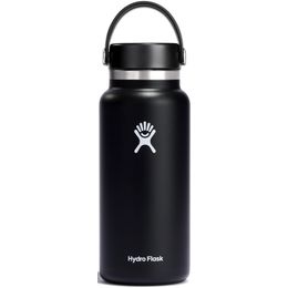 Trinkflasche Hydro Flask "32 OZ Wide Flex Cap", schwarz, H:23,5cm, Edelstahl, Kunststoff, Trinkflaschen, Trinkflasche, TempShield️ doppelwandige Vakuumisolierung