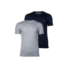 T-Shirt Emporio Armani "T-Shirt 2er Pack", Herren, Gr. S, blau (blau, grau), Obermaterial: 100% Baumwolle CO., Shirts T-Shirt