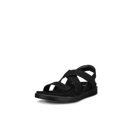 Sandale Ecco "SOFT SANDAL W CROSS STRAP", Damen, Gr. 35, schwarz, Nubukleder, unifarben, Schuhe Sandale, Riemchensandale, Sommerschuh mit praktischem Klettverschluss
