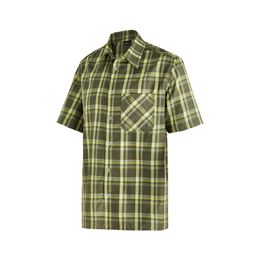 Funktionshemd Maier Sports "Mauro", Herren, Gr. 58, Normalgr&ouml;&szlig;en, gelb (dunkelgelb), 85% Polyester, 15% Viscose, Hemden Funktionshemd, Herren Hemd kurzarm, karriertes Freizeithemd, Kurzarmhemd, Regular Fit