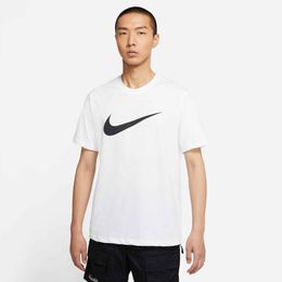 T-Shirt Nike Sportswear "M NSW TEE ICON SWOOSH", Herren, Gr. L, wei&szlig;, Jersey, Obermaterial: 100% Baumwolle, normal, Rundhals, Shirts T-Shirt, Kurzarm, Rundhalsausschnitt, aus Baumwolle