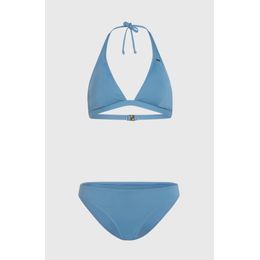 O`Neill Triangel-Bikini O'NEILL "ESSENTIALS MARGA CRUZ BIKINI SET", Damen, Gr. 42, Cup B, copen blau, Obermaterial: 82% Polyamid, 18% Elasthan, Bikini-Sets Triangel-Bikini, 2-teiliges Set, mit herausnehmbaren Pads