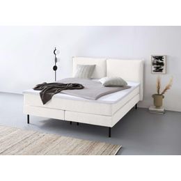 Bett "ERIK Boxbett mit Bonnell-/Taschen-Federkernmatratze, Breite 160/180cm", creme, B:180cm H:113cm L:209cm, 100% Polyester, LeGer Home by Lena Gercke, Betten, Bett, wahlweise H&auml;rtegrad der Matratze H2/H3/H4, Polsterbett mit/ohne Topper