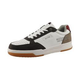 Sneaker Mustang Shoes "Ruggero", Herren, Gr. 42, wei&szlig; kombiniert, Lederimitat, Schuhe Sneaker, Freizeitschuh, Halbschuh, Schn&uuml;rschuh mit modischen Kontrastbes&auml;tzen