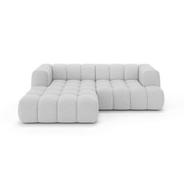 Ecksofa HOMSY BY ANA JOHNSON "&raquo;XL&laquo; BOUBELLE L-Form extra tief, Design: Bubble-Optik, Breite 247cm", hellgrau, B:247cm H:75cm T:191cm, 100% Polyester, Sofas, Ecksofa, hoher Sitzkomfort dank Wellenunterfederung, XL Sitztiefe 100 cm