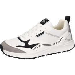 Waldl&auml;ufer Sneaker WALDL&Auml;UFER "H_LEO", Herren, Gr. 10 (44,5), wei&szlig;, grau, schwarz, Synthetik, Textil, Schuhe Sneaker, Bequemschuh, Schn&uuml;rschuh in Komfortweite H (= sehr weit)