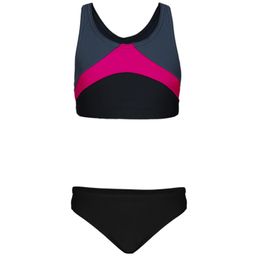 Bustier-Bikini AQUARTI "Bikini M&auml;dchen Sport Bikini Racerback Bustier & Bikinislip", Kinder, Gr. 152, N-Gr, lila (schwarz, graphit, amarant), Obermaterial: 80% Polyamid PA. 20% Elasthan EL., Bikini-Sets Bustier-Bikini