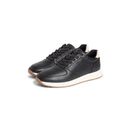 Sneaker Tommy Hilfiger "NEWPORT LTH", Herren, Gr. 40, schwarz, Nappaleder, Schuhe Sneaker, Sneaker, Freizeitschuh, Halbschuh mit seitlicher Logopr&auml;gung