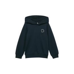 Kapuzensweatshirt s.Oliver JUNIOR, Jungen, Gr. 128/134, blau, Sweatware, Obermaterial: 100% Polyamid, unifarben, bequem h&uuml;ftbedeckend, Rundhals, B&uuml;ndchen, Sweatshirts Kapuzensweatshirt, mit Logo-Print