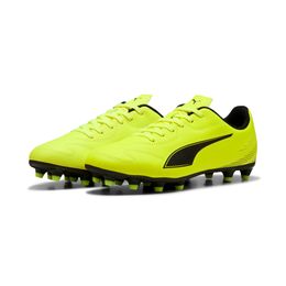 Fu&szlig;ballschuh Puma "VITORIA II FG/AG", Herren, Gr. 42, gelb alert, Puma schwarz, Synthetik, Schuhe Fu&szlig;ballschuh, f&uuml;r Rasen- und Kunstrasenpl&auml;tze, mit Schn&uuml;rung, aus Synthetik