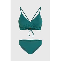 O`Neill Triangel-Bikini O'NEILL "ESSENTIALS BAAY MAOI BIKINI SET", Damen, Gr. 36, N-Gr, botanical he, Obermaterial: 82% Polyamid, 18% Elasthan, Bikini-Sets Triangel-Bikini, Set mit 2 Teilen, Cups mit herausnehmbaren Pads