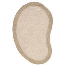 Wollteppich Theko "Gabbeh Super, Handweb, Teppich, Bord&uuml;re, reine Wolle" Gr. 70, beige, B:100cm H:9mm L:150cm, Wolle, Teppiche, Wollteppich, Schlafzimmer, Wohnzimmer, Esszimmer, auch als L&auml;ufer, eckig oder rund