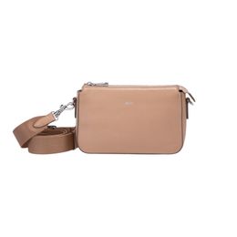 JOOP! Umh&auml;ngetasche JOOP "sofisticato 1.0 jasmina shoulderbag shz", Damen, Gr. B/H/T: 24cm x 15cm x 6cm, beige (sand), Leder, unifarben, Taschen Umh&auml;ngetasche, Damen Handtasche, Schultertasche mit Logopr&auml;gung