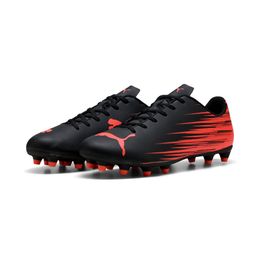 Fu&szlig;ballschuh Puma "ATTACANTO II FG/AG", Herren, Gr. 41, Puma schwarz, glowing rot, Synthetik, bedruckt, Schuhe Fu&szlig;ballschuh, f&uuml;r Rasen- und Kunstrasenpl&auml;tze, mit weichem Synthetik-Obermaterial