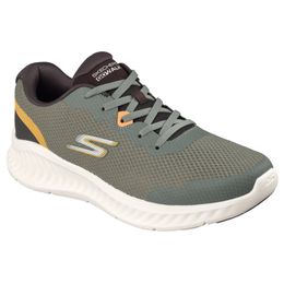 Sneaker Skechers "GO WALK NOW-VILIGENT", Herren, Gr. 45, oliv, braun, Textil, Schuhe Sneaker, Schn&uuml;rschuh, Halbschuh, Freizeitsneaker mit verst&auml;rkter Kappe