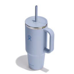 Thermobecher Hydro Flask "All Around Travel Tumbler in den Gr&ouml;&szlig;en 24 oz/ 32 oz / 40 oz", blau (surf), H:32,13cm, Edelstahl, Trinkgef&auml;&szlig;e, Thermobecher, Thermo Cup mit Strohhalm