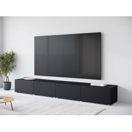 Lowboard OTTO HOME "Denver Erlebe die Weltmeisterschaft im XXL-Format", graphite schwarz matt, B:300cm H:39,9cm T:49cm, FSC-zertifizierter Holzwerkstoff, Sideboards, Lowboard, Elegantes TV-M&ouml;bel 300 cm, speziell f&uuml;r bis zu 98-Zoll Fernseher