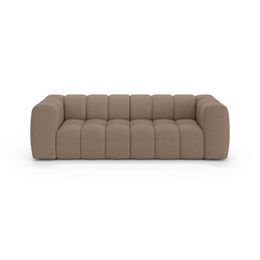 Big-Sofa HOMSY BY ANA JOHNSON "&raquo;L&laquo; BOUBELLE Design-Sofa mit Steppung, Bubble-Optik, Breite 246 cm", braun, B:246cm H:75cm T:100cm, 100% Polyester, Sofas, Big-Sofa, 4-Sitzer mit Wellenunterfederung, L Sitztiefe 63 cm