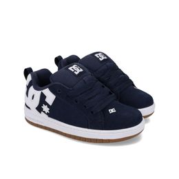 Sneaker DC Shoes "Court Graffik", M&auml;dchen, Gr. 11(28), navy, wei&szlig;, gum, Obermaterial:Obermaterial: Leder / Futter: Textil / Au&szlig;ensohle: Gummi;, Schuhe Sneaker