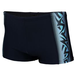 Badehose AQUARTI "Badehose Aquarti Herren Badehose Kurz Sportlich Streifen", Gr. 5XL, N-Gr, blau (13717c schwarz, blau), Obermaterial: 80% Polyamid PA. 20% Elasthan EL., Badehosen Badehose