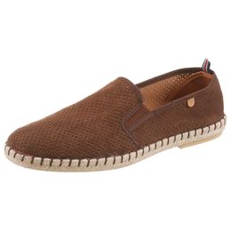 Espadrille VERBENAS "Tom Pacific", Damen, Gr. 43, marron, Textil, Veloursleder, unifarben, Schuhe Espadrille, Loafer, Slipper, Sommerschuh, Strandschuh mit Stretcheins&auml;tze
