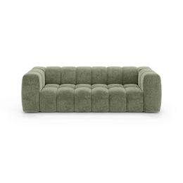 Big-Sofa HOMSY BY ANA JOHNSON "&raquo;L&laquo; BOUBELLE Design-Sofa mit Steppung, Bubble-Optik, Breite 246 cm", gr&uuml;n, B:246cm H:75cm T:100cm, 100% Polyester, Sofas, Big-Sofa, 4-Sitzer mit Wellenunterfederung, L Sitztiefe 63 cm