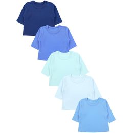 Langarmshirt TUPTAM "Shirt Baby Jungen Langarmshirt 5er Set", M&auml;dchen, Gr. 92, blau (blau_variationen), Obermaterial: 100% Baumwolle CO., Shirts Langarmshirt
