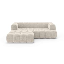 Ecksofa HOMSY BY ANA JOHNSON "&raquo;XL&laquo; BOUBELLE L-Form extra tief, Design: Bubble-Optik, Breite 247cm", beige, B:247cm H:75cm T:191cm, 100% Polyester, Sofas, Ecksofa, hoher Sitzkomfort dank Wellenunterfederung, XL Sitztiefe 100 cm
