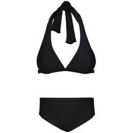 Bustier-Bikini AQUARTI "Badeanzug M&auml;dchen Bikini Set Zweiteilig Bikinislip Bustier", Kinder, Gr. 146, N-Gr, schwarz (zum binden, schwarz), Obermaterial: 80% Polyamid PA. 20% Elasthan EL., Bikini-Sets Bustier-Bikini