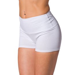 Hotpants ALKATO "Shorts Alkato Damen Sport Shorts mit Hohem Bund", Damen, Gr. 40, N-Gr, wei&szlig;, Obermaterial: 95% Baumwolle CO. 5% Elasthan EL., Hosen Hotpants