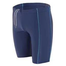 Badehose AQUARTI "Badehose Aquarti Herren Lange Badehose mit Kontrast-Paspel Jammer", Gr. XL, N-Gr, blau (dunkelblau, blau), Obermaterial: 80% Polyamid PA. 20% Elasthan EL., Badehosen Badehose
