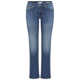 Bootcut-Jeans Replay "NEW LUZ", Damen, Gr. 32, L&auml;nge 32, medium blau m3df, Denim/Jeans, Obermaterial: 98% Baumwolle, 2% Elasthan, bootcut fit lang, Jeans Bootcut-Jeans, mit gesticktem R an der Ges&auml;&szlig;tasche