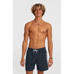 O`Neill Badeshorts O'NEILL "CALI 16'' SWIMSHORTS", Gr. XL, N-Gr, ink blau, Obermaterial: 100% Polyester, Badehosen Badeshorts, mit seitlichen Eingrifftaschen und Ges&auml;&szlig;tasche, mit Stickerei am Bein