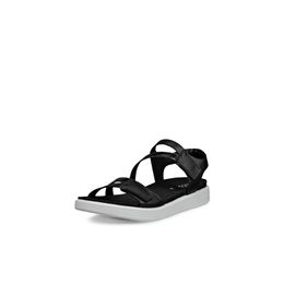 Sandale Ecco "SOFT SANDAL W 3-STRAP", Damen, Gr. 35, schwarz, Glattleder, unifarben, Basic, Schuhe Sandale, Riemchensandale, Sommerschuh, Klettschuh mit Fu&szlig;bett