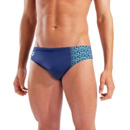 Badehose arena "M arena LOGO SWIM BRIEFS", Herren, Gr. 4 (S), N-Gr, navy, water, Obermaterial: 100% Polyester, Badehosen Badehose