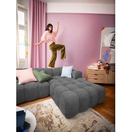 Ecksofa OTTO HOME "KALLIE L-Form, 248 cm - OTTO. Verl&auml;ssliche Qualit&auml;t.", anthrazit, B:248cm H:72cm T:186cm, 100% Polyester, Sofas, Ecksofa, Bubble Optik, moderne Steppung, hoher Sitzkomfort